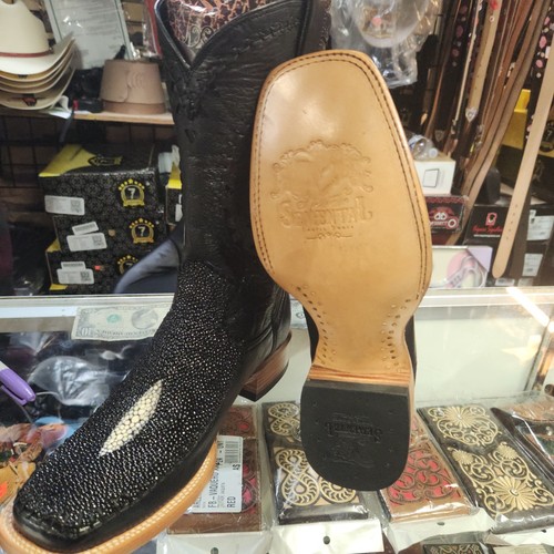 Botas de mantarraya Original Size 8 Exotic Sting Ray Square Toe Boots ...