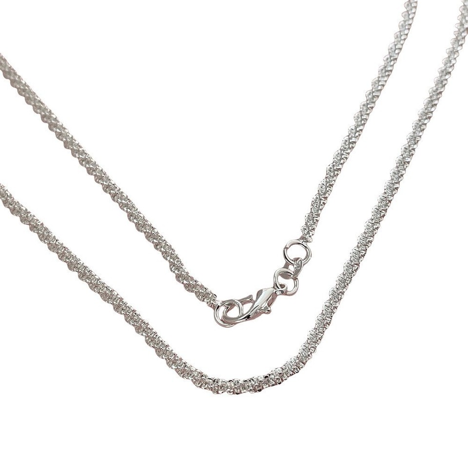 16"-24" Unisex 925 Sterling Silver Double Wave 2mm Chain Necklace #N279 ...