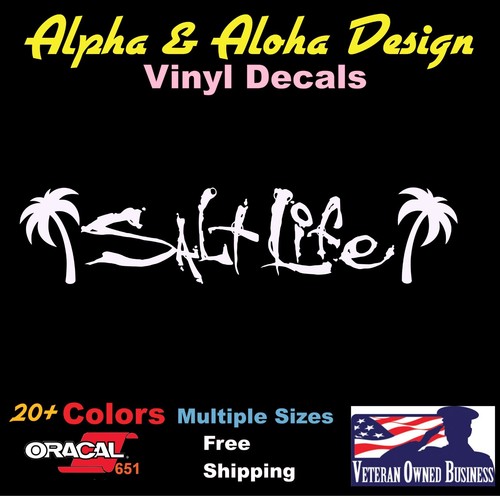 Salt Life with Palm Trees Vinyl Decal Truck Car Sticker Laptop Window ...