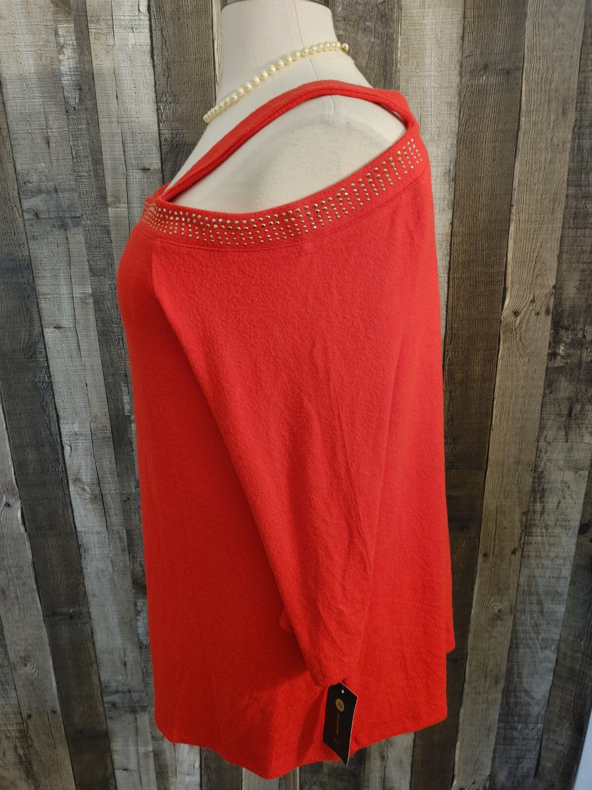 Jm Collection Women's Plus Size 3X Red Stretch Embellished Sweater Soft ...