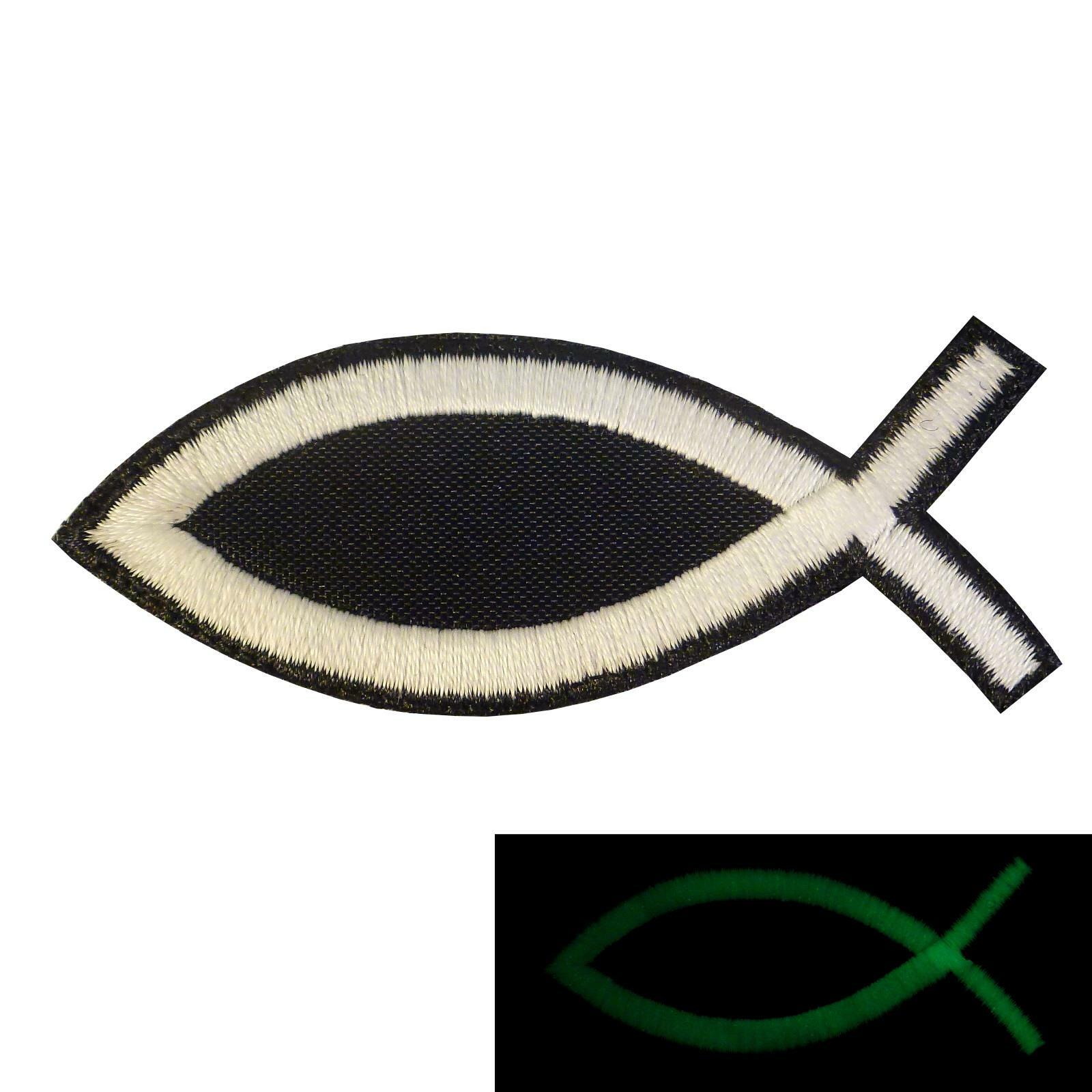 Ichthys Christian Jesus Fish Infidel ISAF Ichthus glow dark sew iron on ...