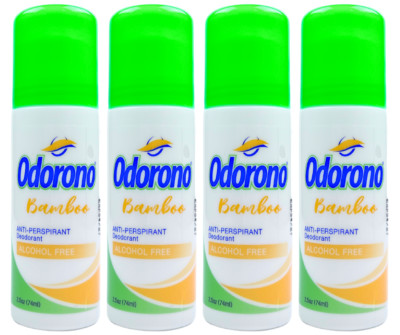 ODORONO BAMBOO Roll-On AntiPerspirant Deodorant • 2.5oz 4-Pack NEW ...