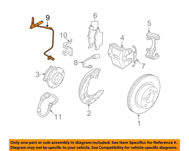 07-11 BMW 335i OEM Front Passenger ABS Speed Sensor 34526870075 for ...