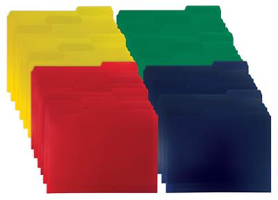 Office Products Heavyweight Poly File Folders 1/3 Cut Top Tab 24 Per ...