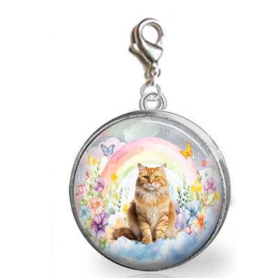 Marmalade Ginger Orange Tabby Cat Clip On Charm Rainbow Bridge Memorial ...