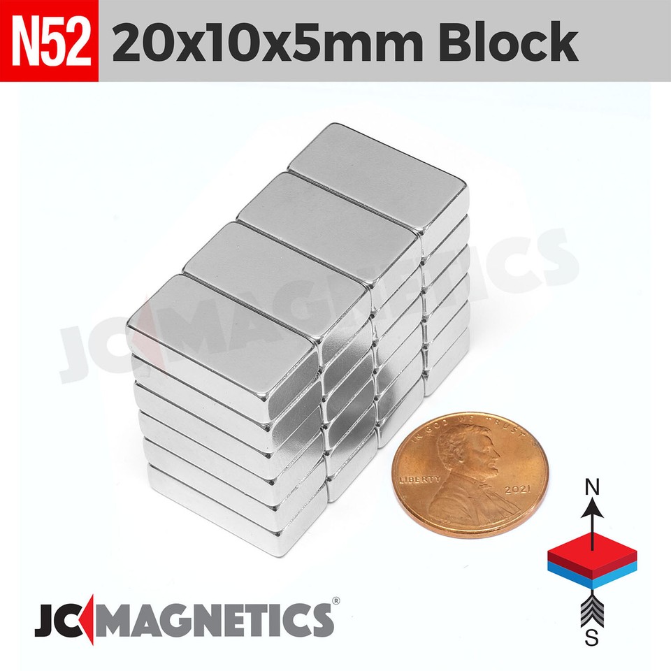 N52 Super Strong Rare Earth Neodymium Magnet Blocks Squares Thin Small ...