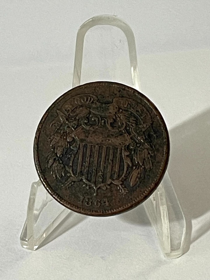 1864 US Two Cent Coin, Classic Copper Coin, Early American 2C ...