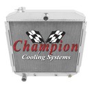 Rel Champion 4 Row Radiator W/ 2 10" Fans for 1953 - 1956 Ford Truck V6 ...
