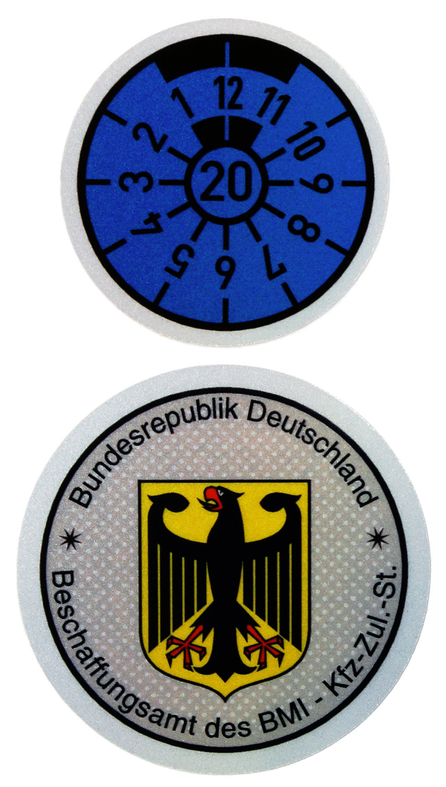 Police German License Plate Registration Seal & Inspection Sticker Set ...