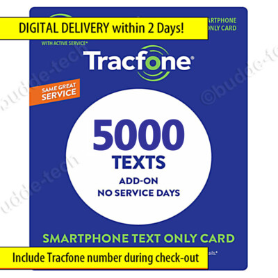 Tracfone 1000 Texts -- *LIMITED TIME 5000 TEXT MESSAGES* Direct add to ...