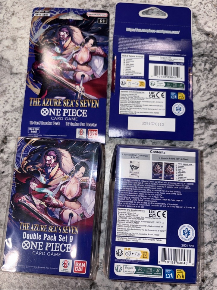 ONE PIECE LOT OP-14: 2-Double Pack Set Vol. 9, 2x SLEEVED BOOSTERS ...