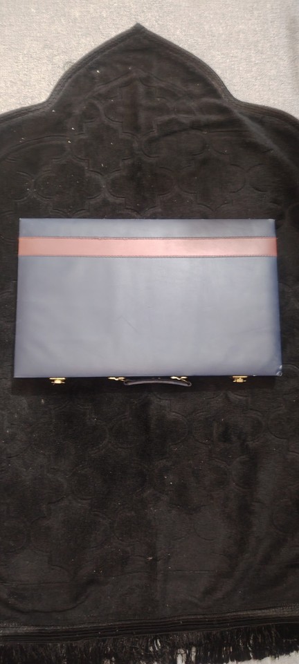 Vintage Style Backgammon Set Blue Case Complete Dice Checkers | eBay