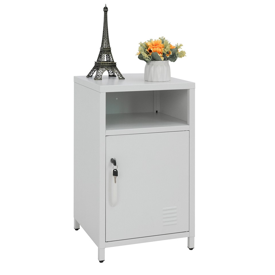 Night Table Lockable End Table Coffee Table Metal Locker Bedside ...