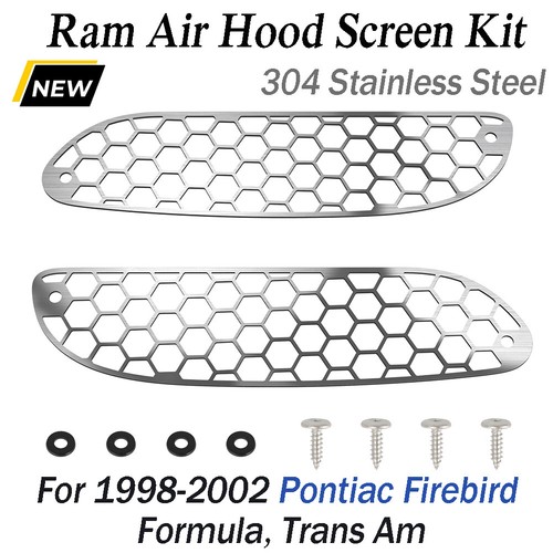 For 1998-2002 Pontiac Trans Am WS6 Ram Air Hood Screen Grille Pair with ...