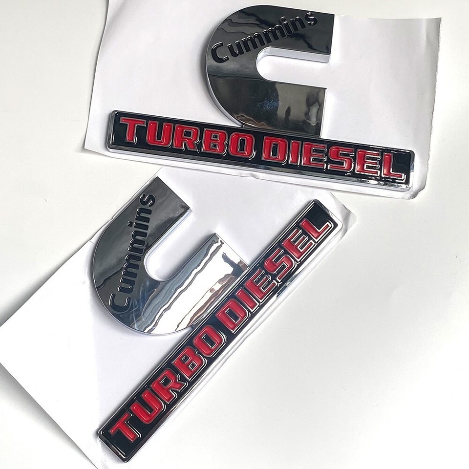 2PCS Cummins Turbo Diesel Emblems For RAM 2500 3500 Fender Side Badge ...