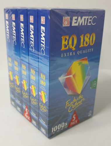 Emtec EQ 180 VHS 5 Pack Video Tape 3 Hour Brand New Sealed FREE POSTAGE | eBay