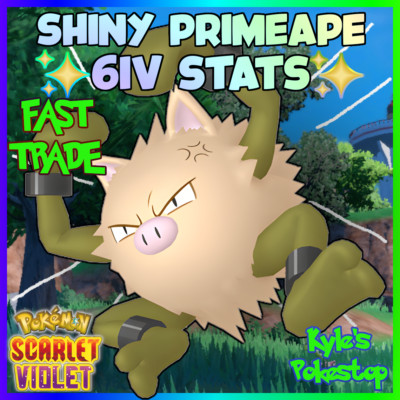 6IV SHINY PRIMEAPE POKEMON SCARLET AND VIOLET EV'D OR NON-SHINY RAID ...