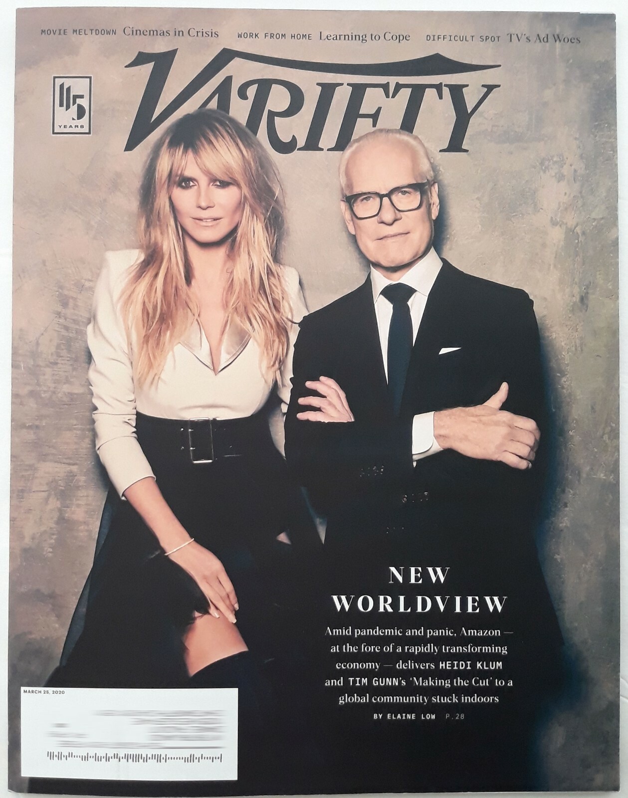 Variety Magazine March 25, 2020 | Heidi Klum Tim Gunn New Worldview | eBay