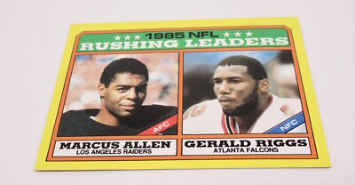 Marcus Allen Raiders Gerald Riggs Falcons 1985 Rushing Leaders Football ...