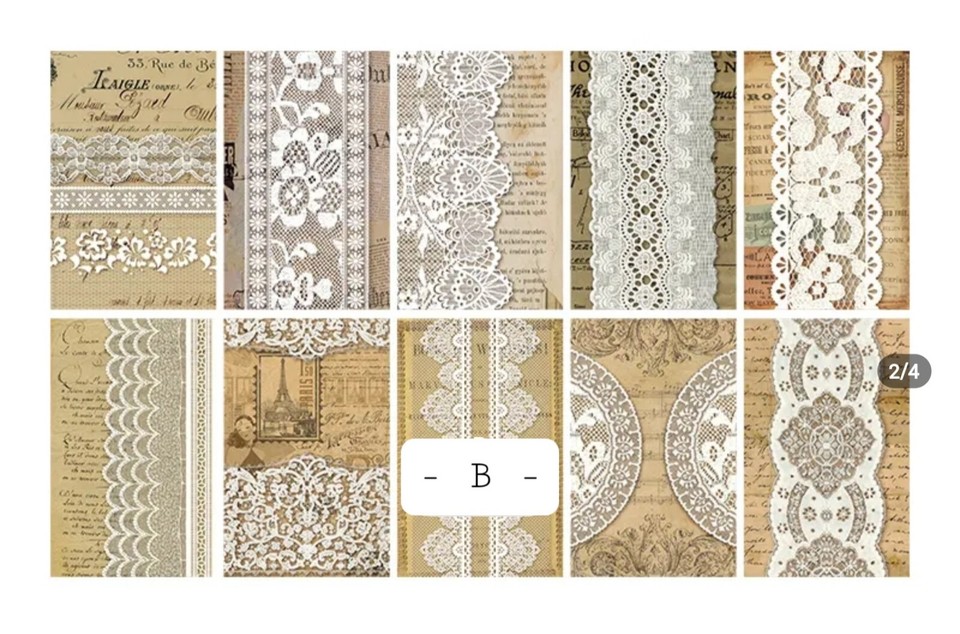 Retro Vintage Lace White Napkin Ornaments Craft Paper Set scrapbooking ...