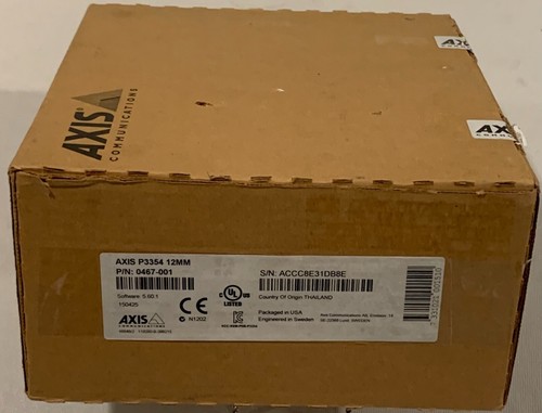 Axis P3354 12MM Fixed Dome Tamper Resistant Indoor Camera P/N:0467-001 ...