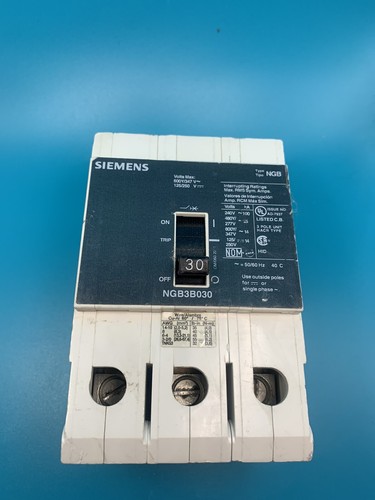NGB3B030B Siemens 3POLE 30AMP 600V 14KA Type NGB BO Circuit Breaker NEW ...