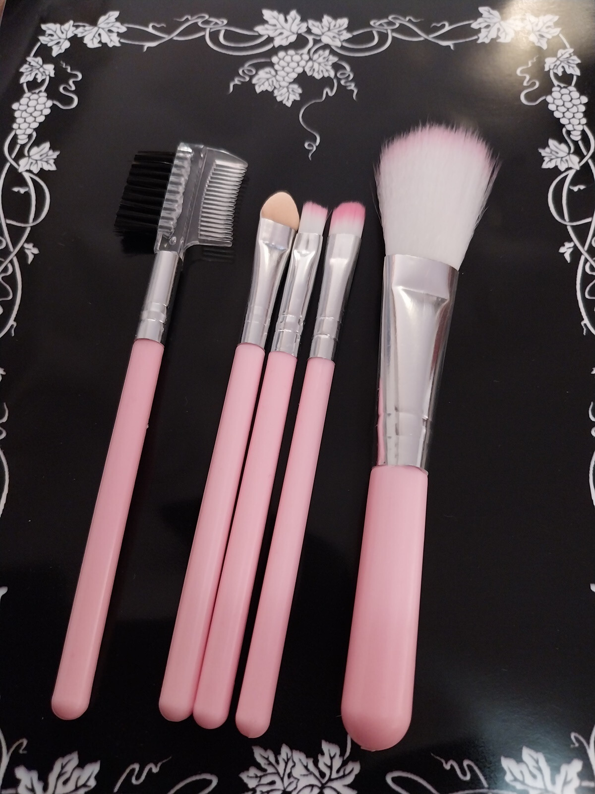 Set of 5 Pink MakeUp Brushes. Eyeshadow Eyebrows Blush Blending Great ...