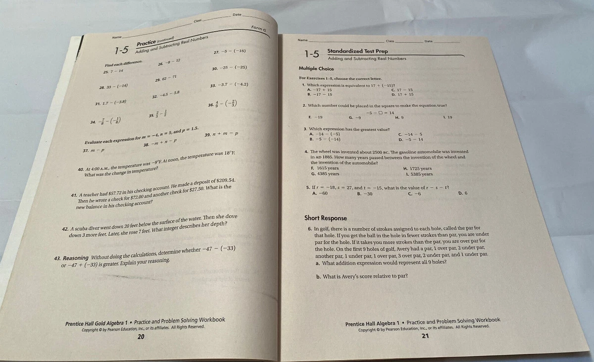 Algebra 1 Textbook Prentice Hall