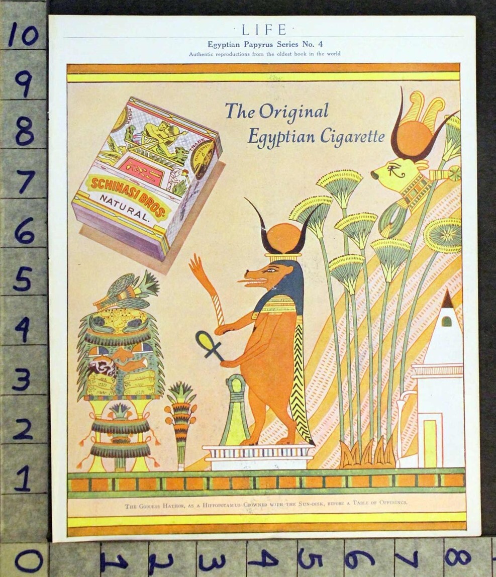 1916 SCHINASI BROTHERS EGYPTIAN TURKISH CIGARETTE GODDESS HATHOR AD ...