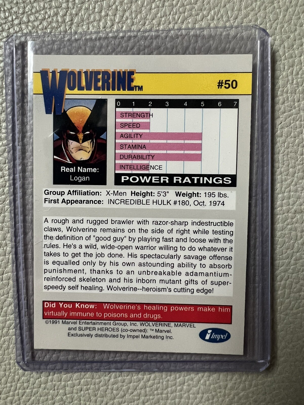 Marvel card 1991 Super Heroes Wolverine #50 | eBay