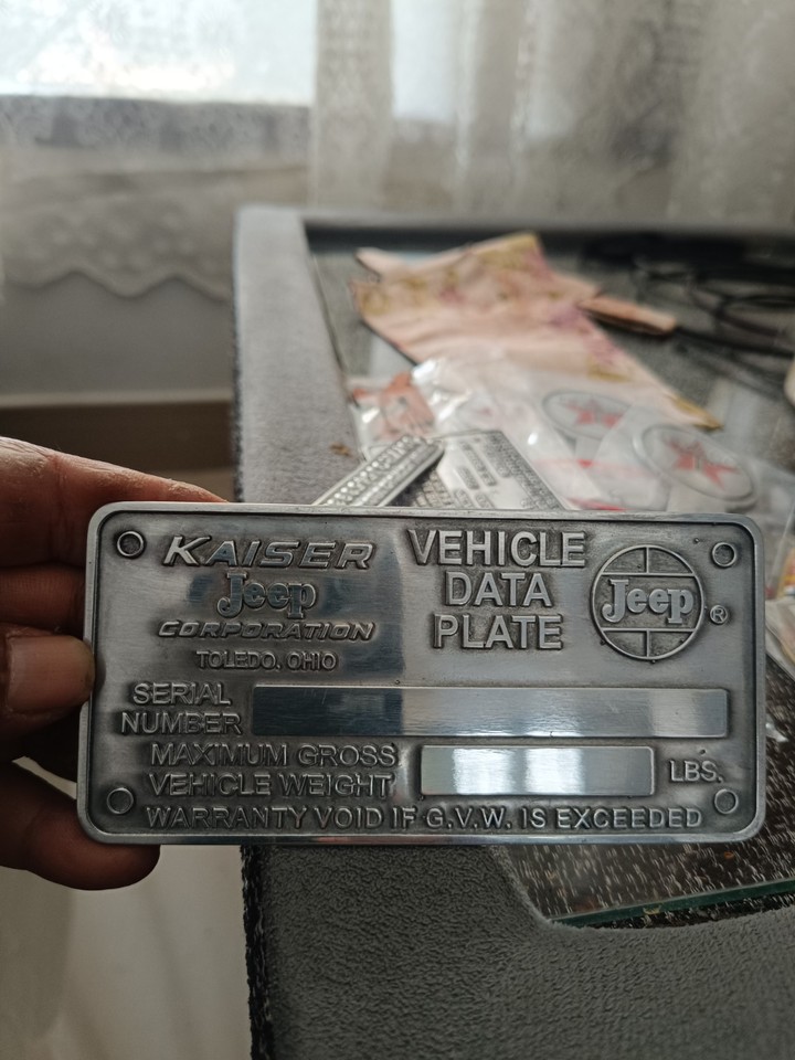 Kaiser Jeep Gladiator CJ/FC Wagoneer Commando M715 VIN Vehicle Data ...