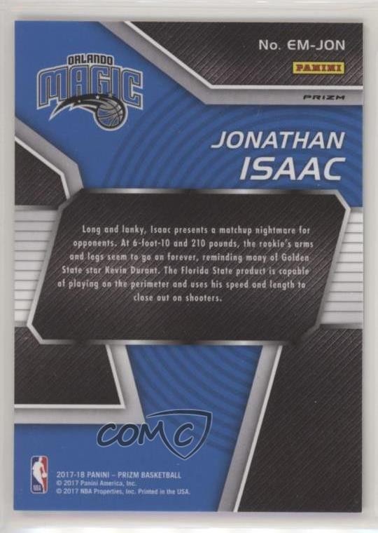 2017-18 Panini Prizm Emergent Hyper Prizm Jonathan Isaac #EM-JON lu0 | eBay