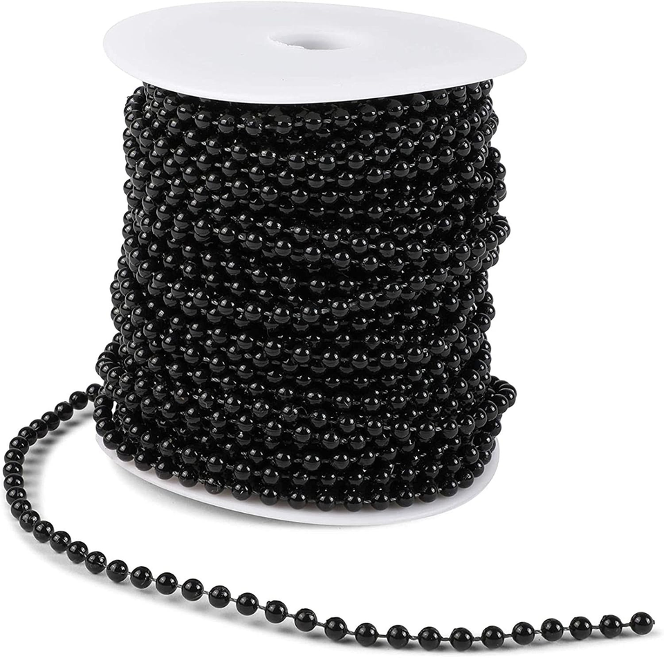 round Beads on a String Roll - 4 Mm, 25 Yd, Black Small round Plastic ...
