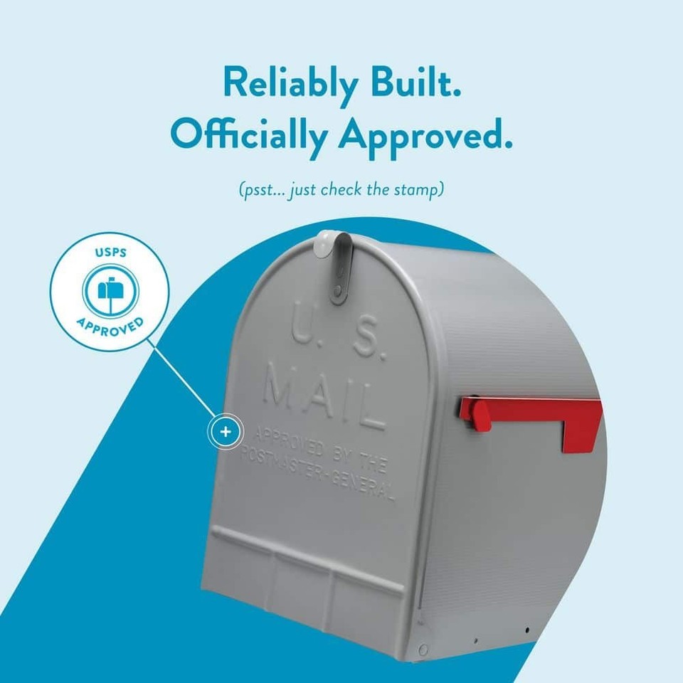 Heavy-Duty Extra Large Jumbo Post Mount Rural Mailbox Galvanized Steel ...