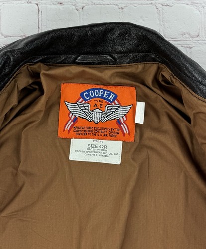 NEW Cooper Type A-2 USAF Brown Leather Bomber Pilot Flight Jacket Coat ...