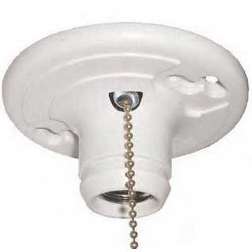 (50 pc) Plastic Keyless Ceiling Lampholder Fixture w/ Pull Chain ...