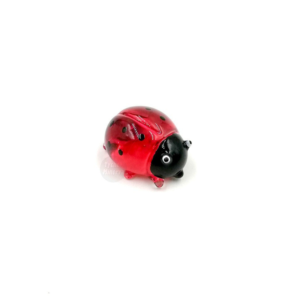 Tiny Red Blown Glass Ladybug Handmade Hand Painted Figurine Animal Home ...