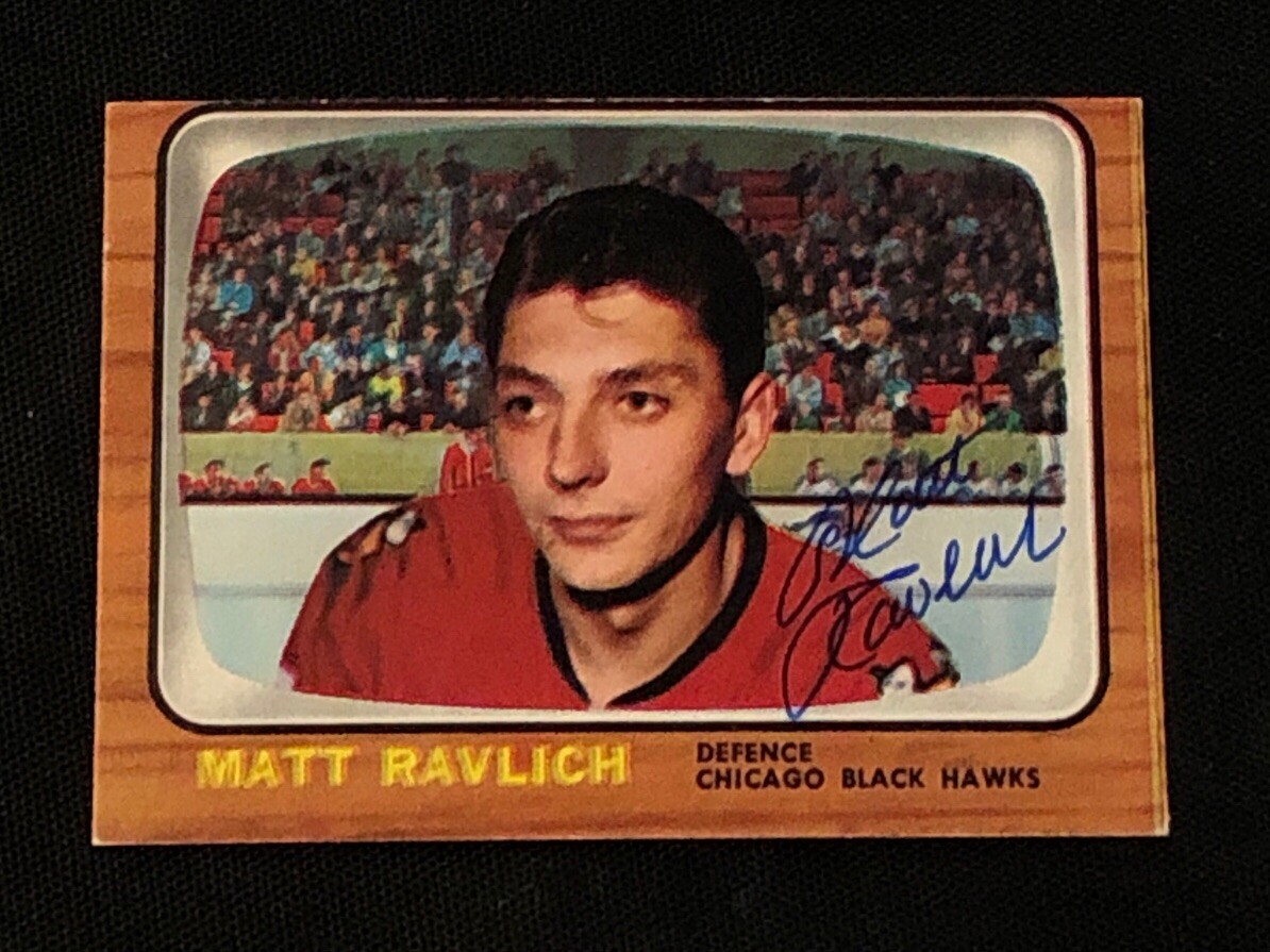 MATT RAVLICH 1966-67 TOPPS SIGNED AUTOGRAPHED CARD #58 CHICAGO BLACK ...