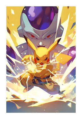 Super Saiyan Pikachu vs Lord Frieza Art Print DBP1 | eBay