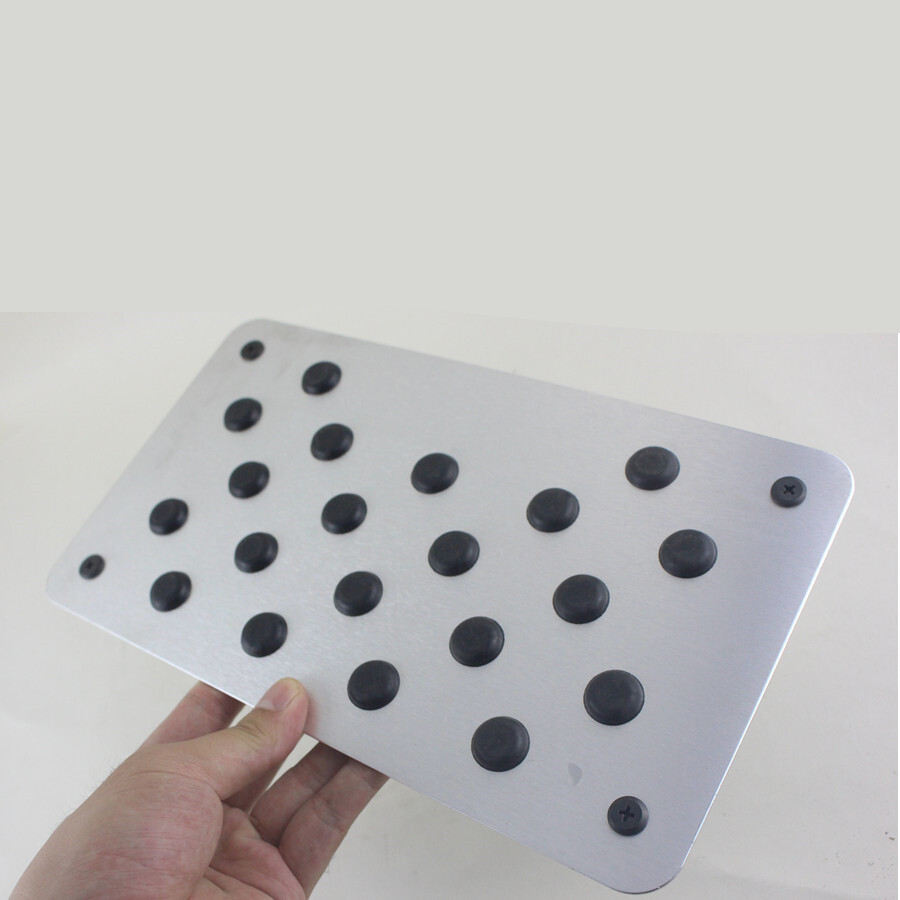 28*16cm Aluminum Car Floor Carpet Mat Patch Heel Scuff Plate Foot Rest ...