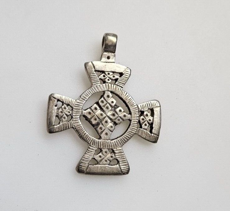Handmade Ethiopian Coptic Pendant silver Coptic Cross religious ...
