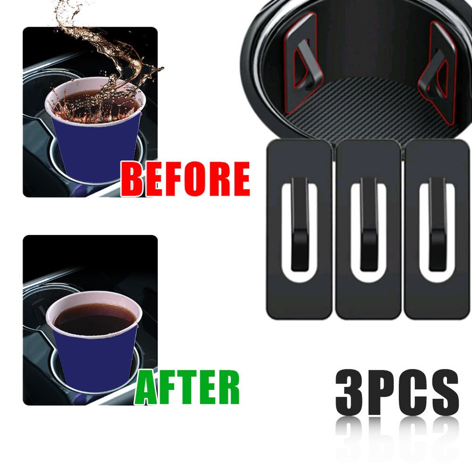 3x Car Parts Cup Holder Position Limiter Slot Stabilizer Fixer Black ...