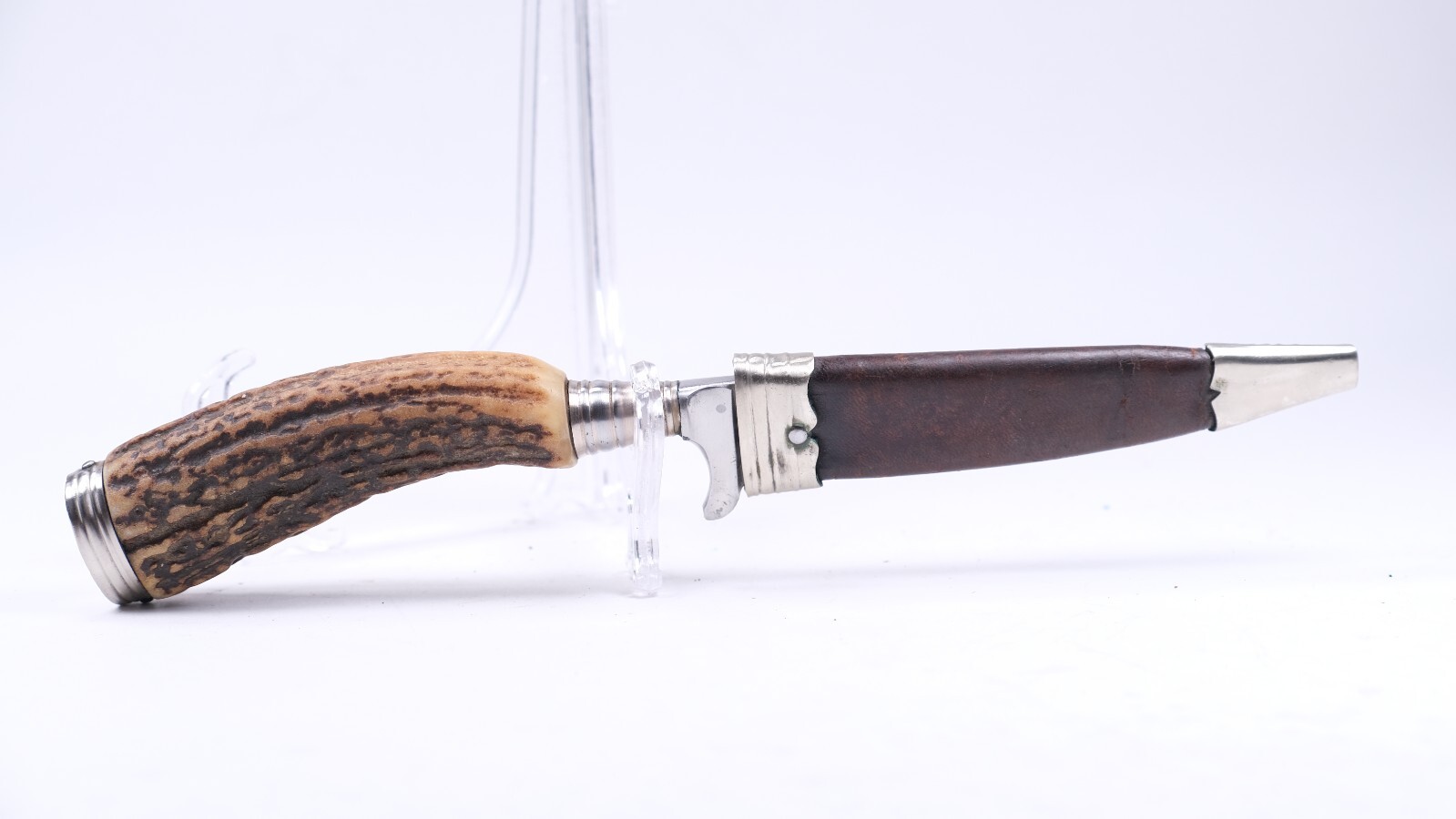 VTG OLD GERMAN KUNO RITTER SOLINGEN ENGRAVED STAG HORN HUNTING KNIFE W ...