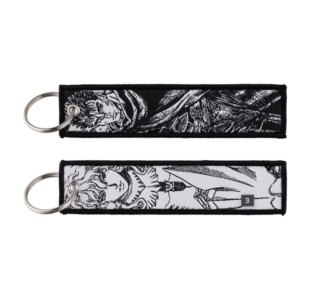 Berserk Anime Manga Guts Griffith Embroidered Double Sided Key Tag ...