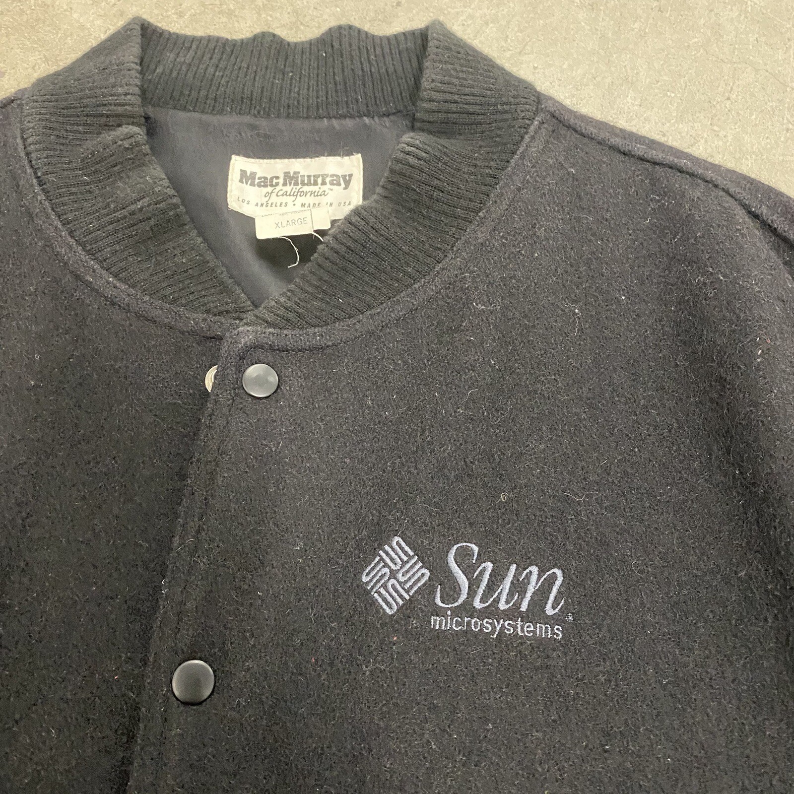 【XL】90’s JAVA MICROSYSTEMS VARSITY JACKET LEATHER - Gem