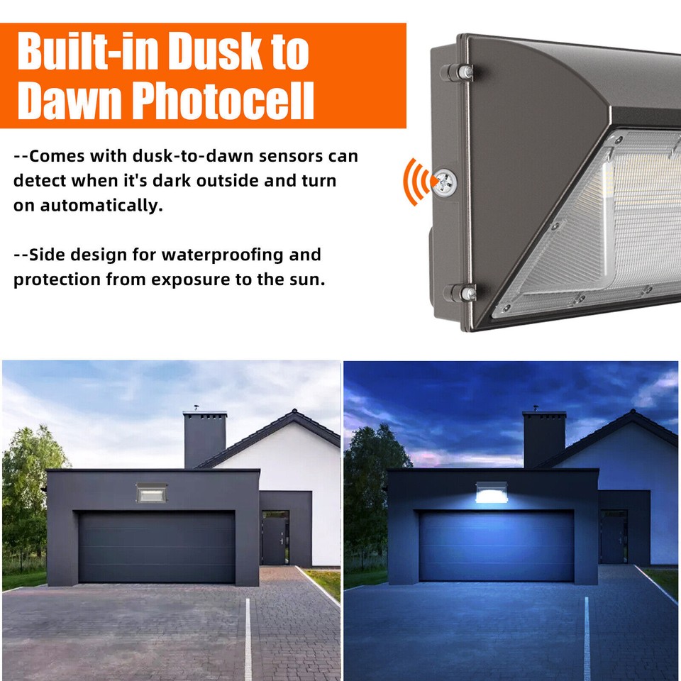 1 PACK 150W LED Area Street Wall Light Dusk to Dawn Sensor Outdoor ...