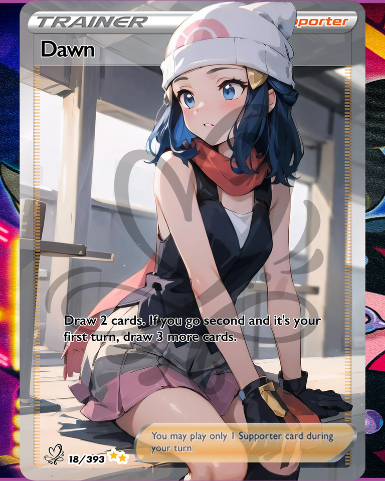 Dawn Full Art Pokemon Goddess Story Custom Trading Card Anime Waifu ...
