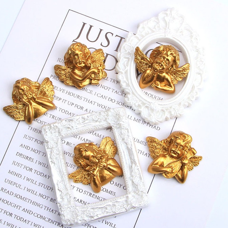 15pcs Angel Resin Flatback Baroque Angel Phone Case Ornament Hair Pin ...