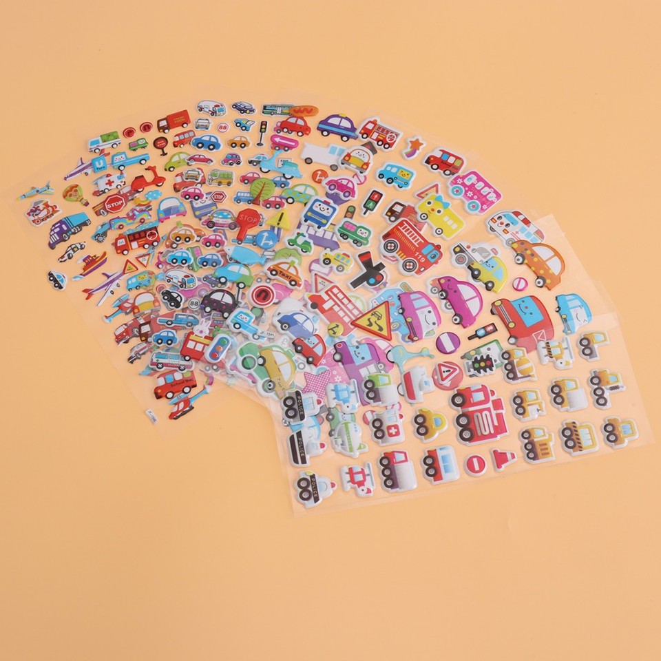 8pcs Kids Stickers Bubbles Cartoon Vehicle Stickers for Children ...