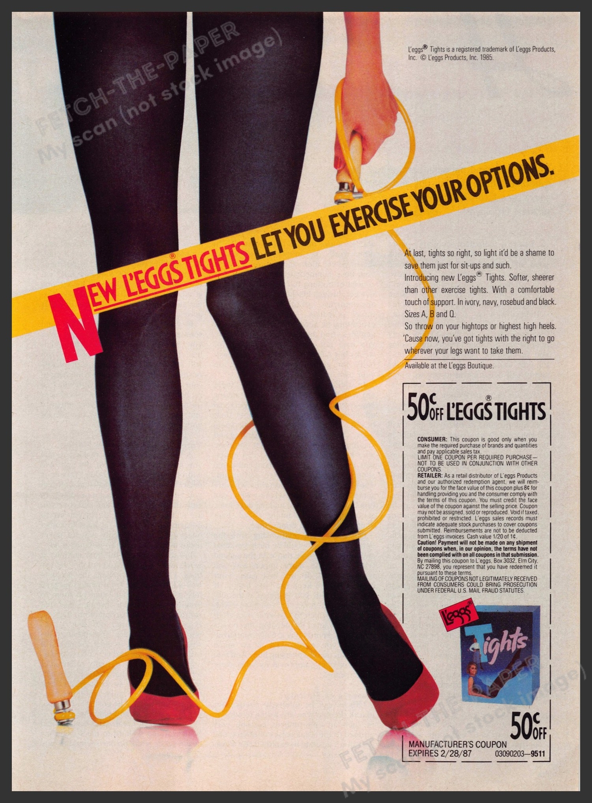 L'eggs Tights 1980s Print Advertisement 1986 Legs Hosiery Jump Rope ...